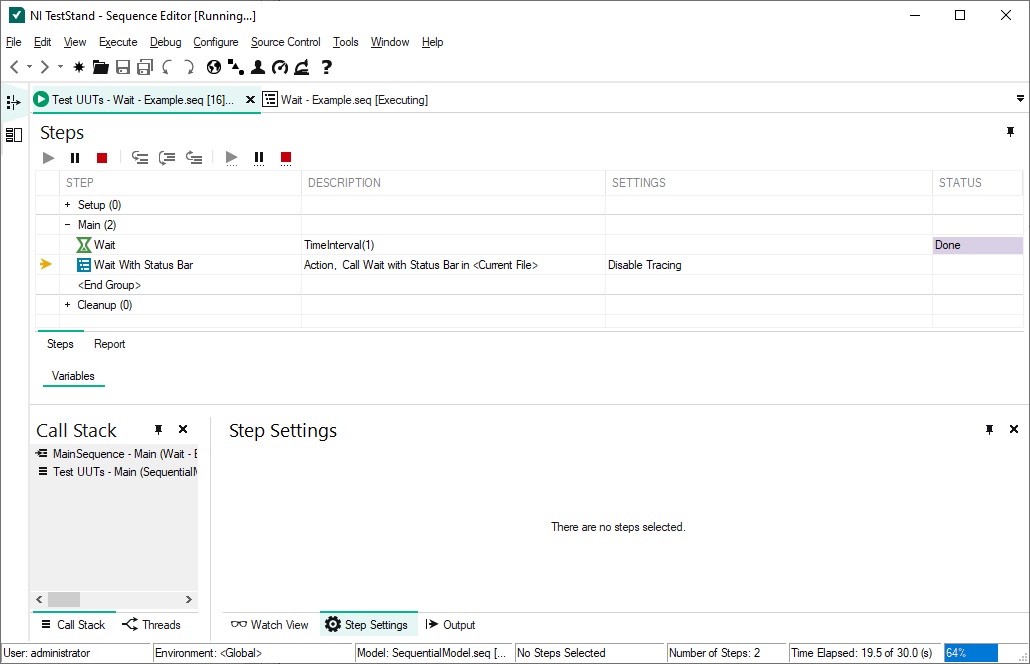 Improving The Teststand Wait Step For Debugging Numeric Test Llc